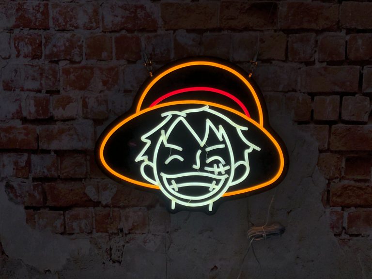 One Piece inspired Pirate King Luffy’s face LED neon Sign - My LED neon ...