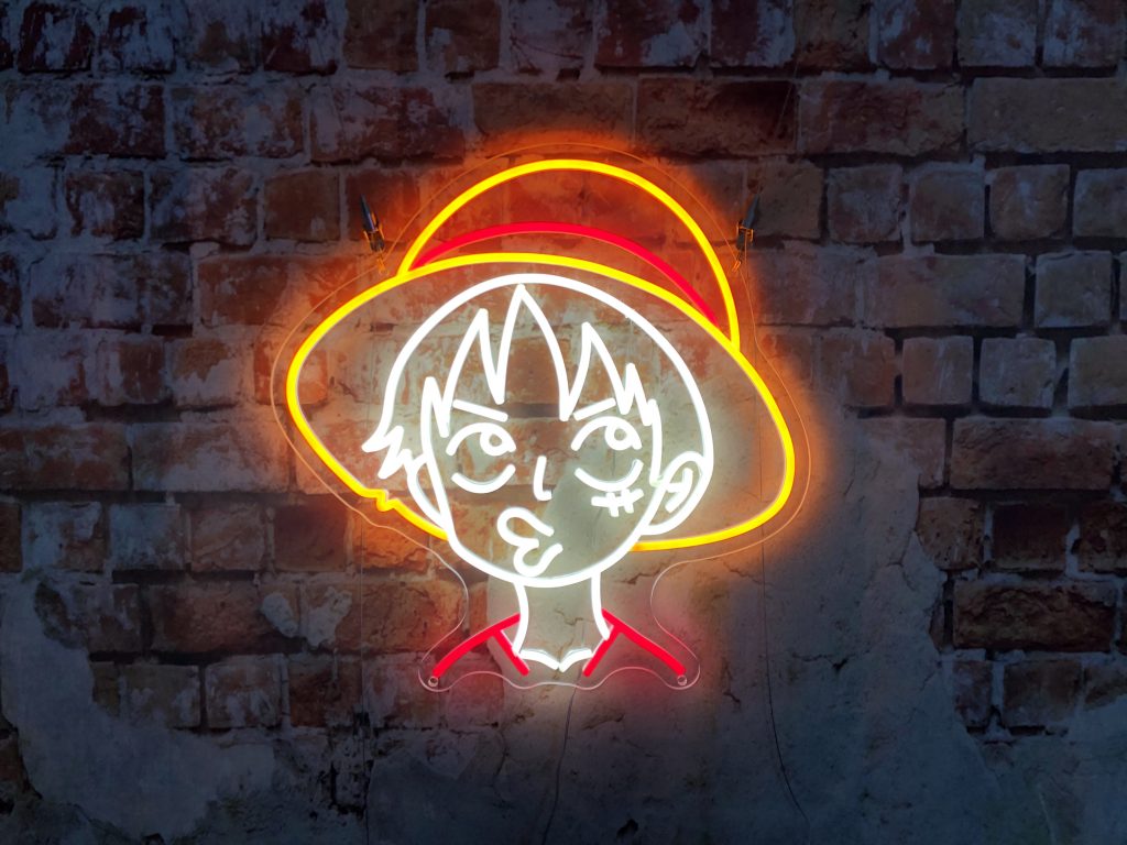 One Piece inspired Pirate King Luffy’s lying face LED neon Sign - My ...