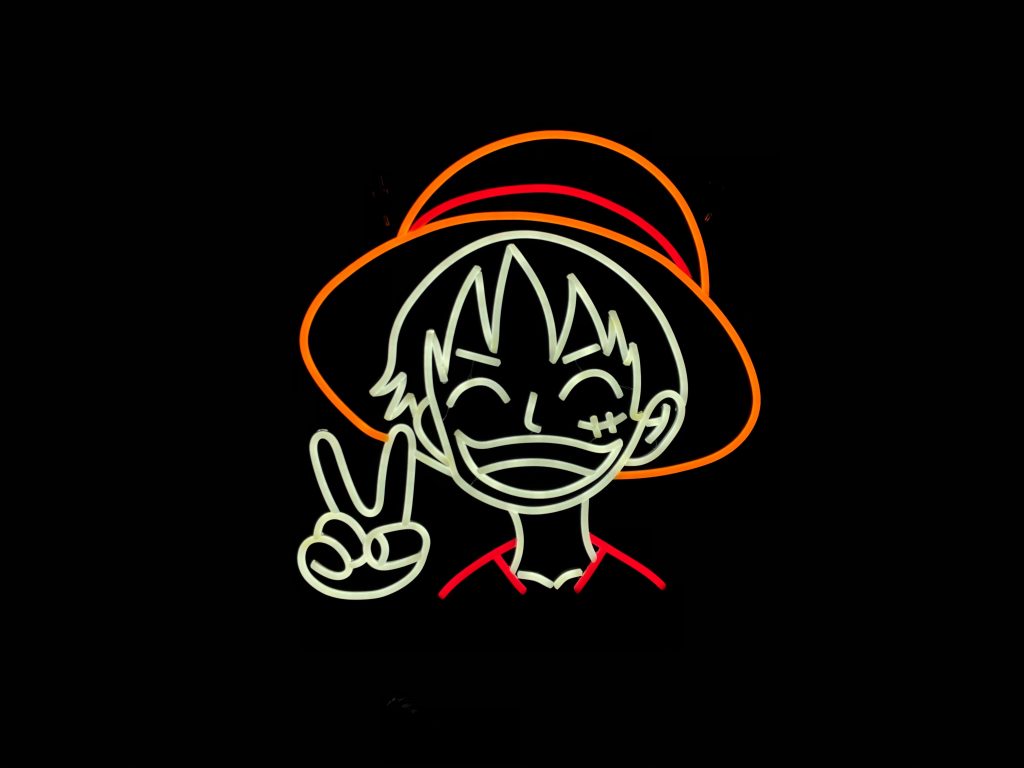 One Piece inspired Pirate King Luffy’s victory face LED neon Sign - My ...