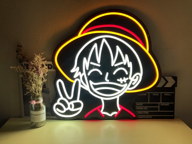 One Piece inspired Pirate King Luffy’s victory face LED neon Sign - My ...