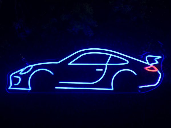 Porsche 911-997 GT (XL) LED neon Sign (profile view) - My LED neon Design