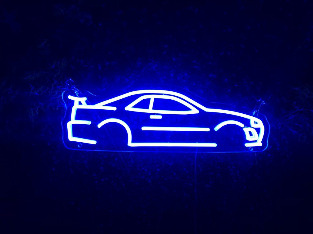NISSAN SKYLINE GTR R34 LED neon Sign (profile view) - My LED neon Design