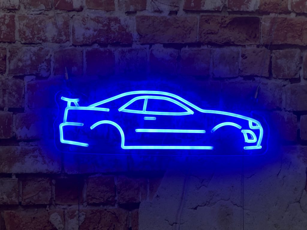 NISSAN SKYLINE GTR R34 LED neon Sign (profile view) - My LED neon Design