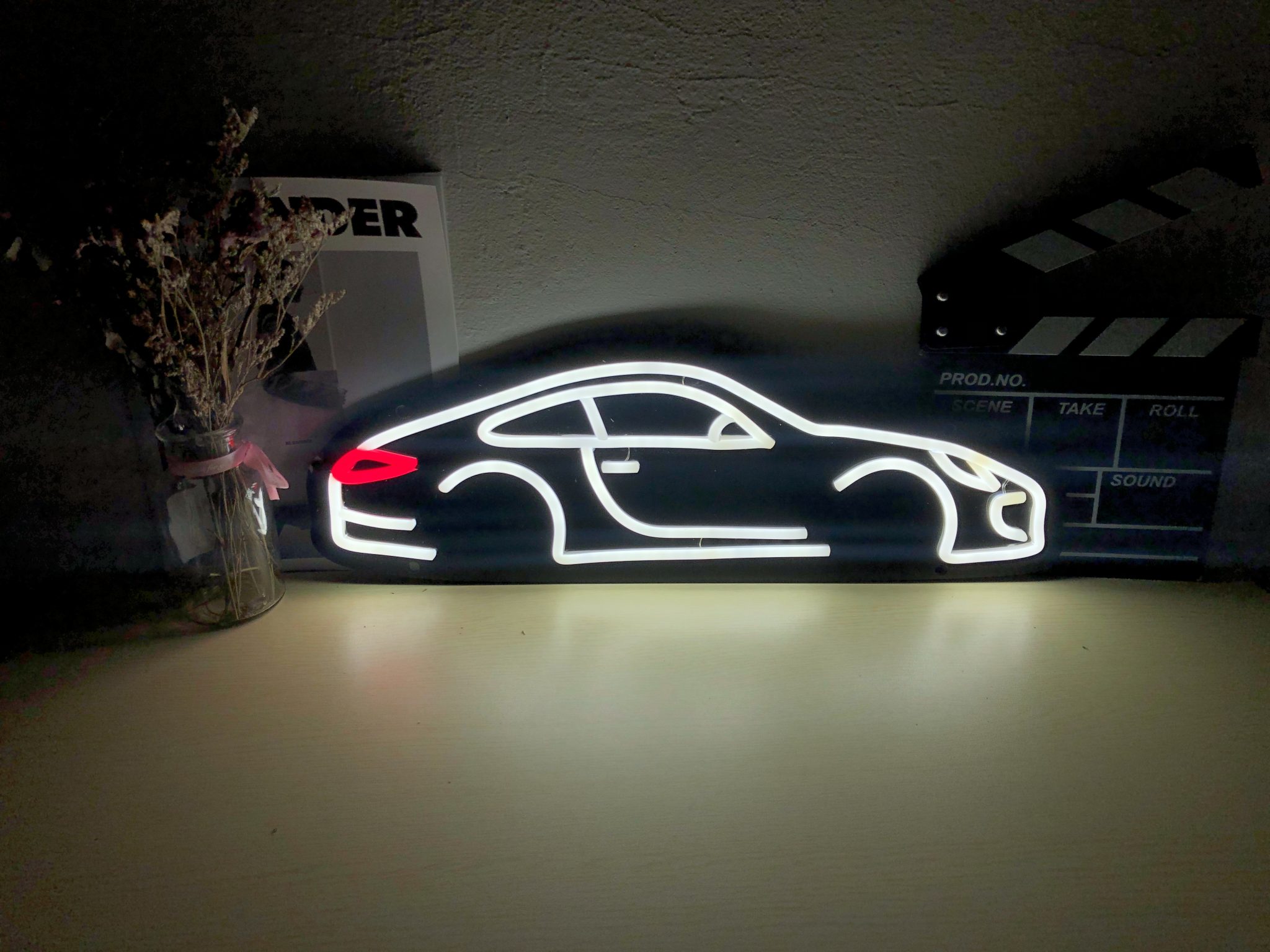 Porsche 911-997 Carrera 4S LED neon Sign (profile view) - My LED neon ...