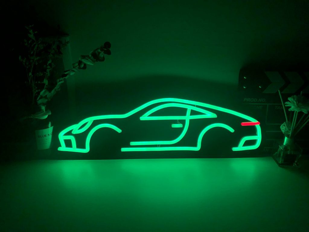 Porsche 911-992 LED neon Sign (profile view) - My LED neon Design