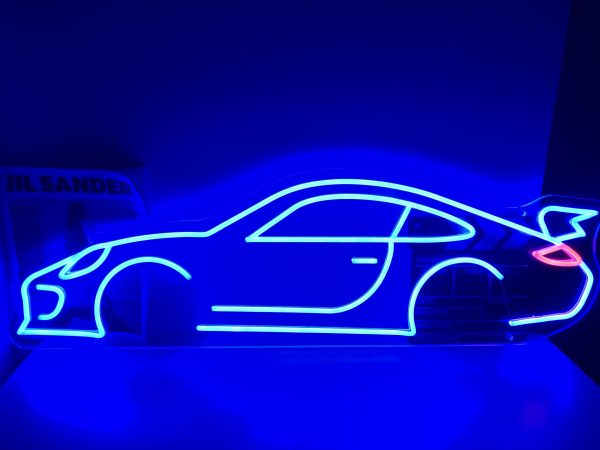 Porsche 911-997 GT (XL) LED neon Sign (profile view) - My LED neon Design