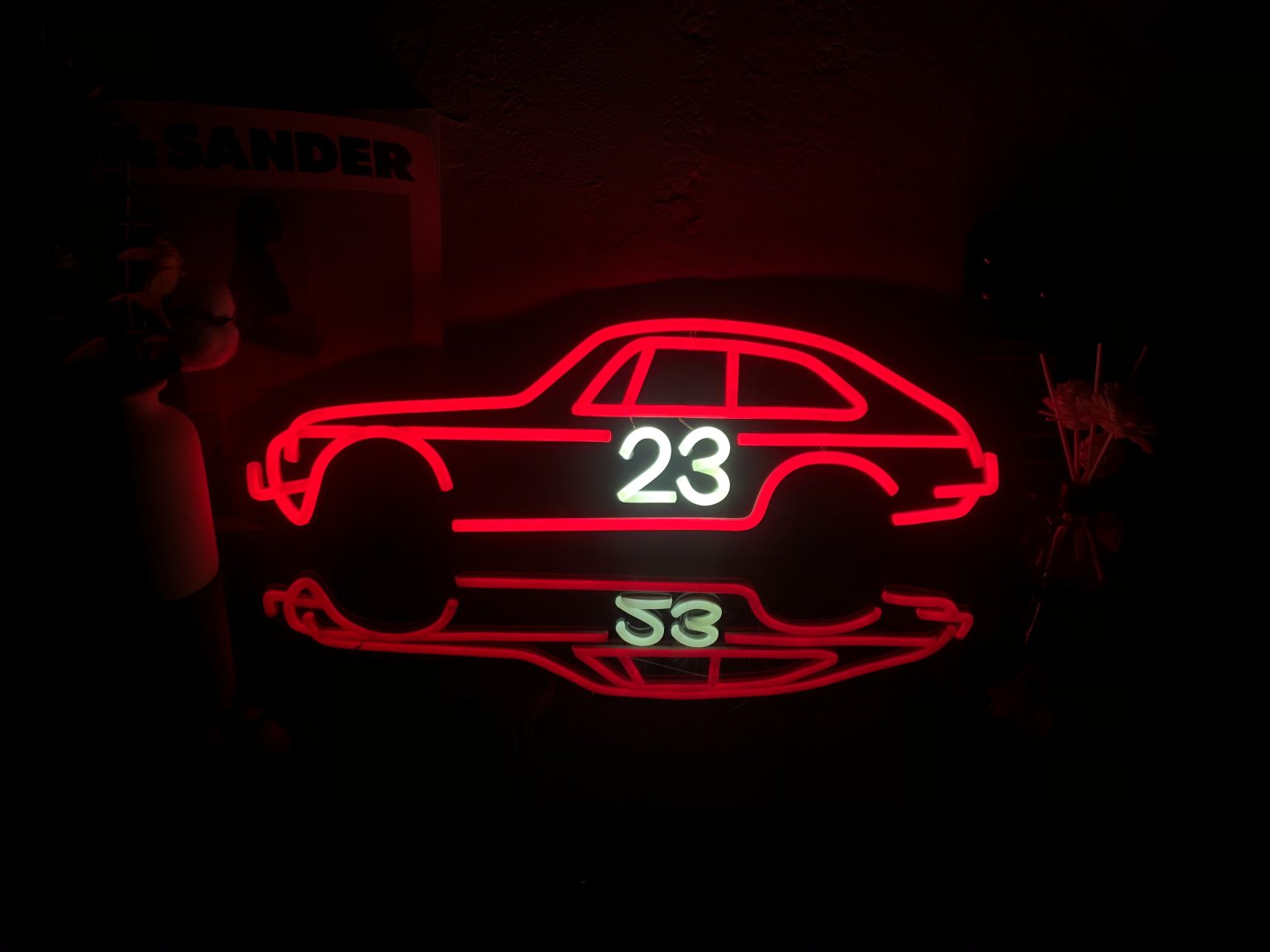 MGB GT LED neon Sign (profile view) - My LED neon Design