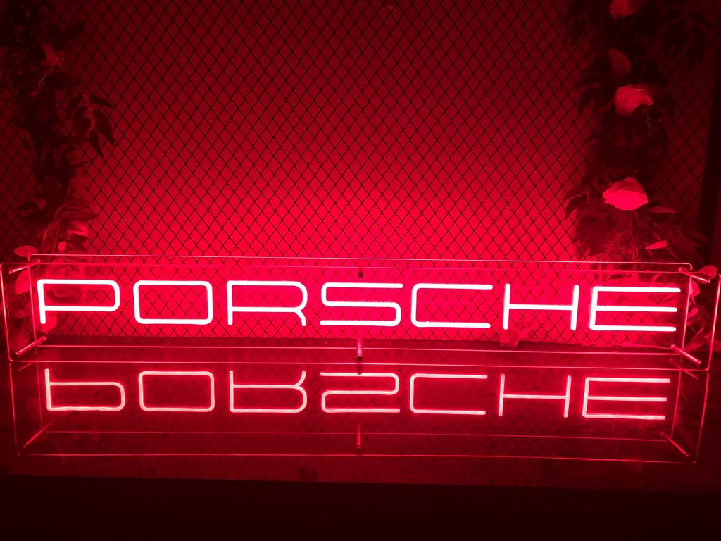 Porsche (letters) logo – self standing – LED Neon sign - My LED neon Design