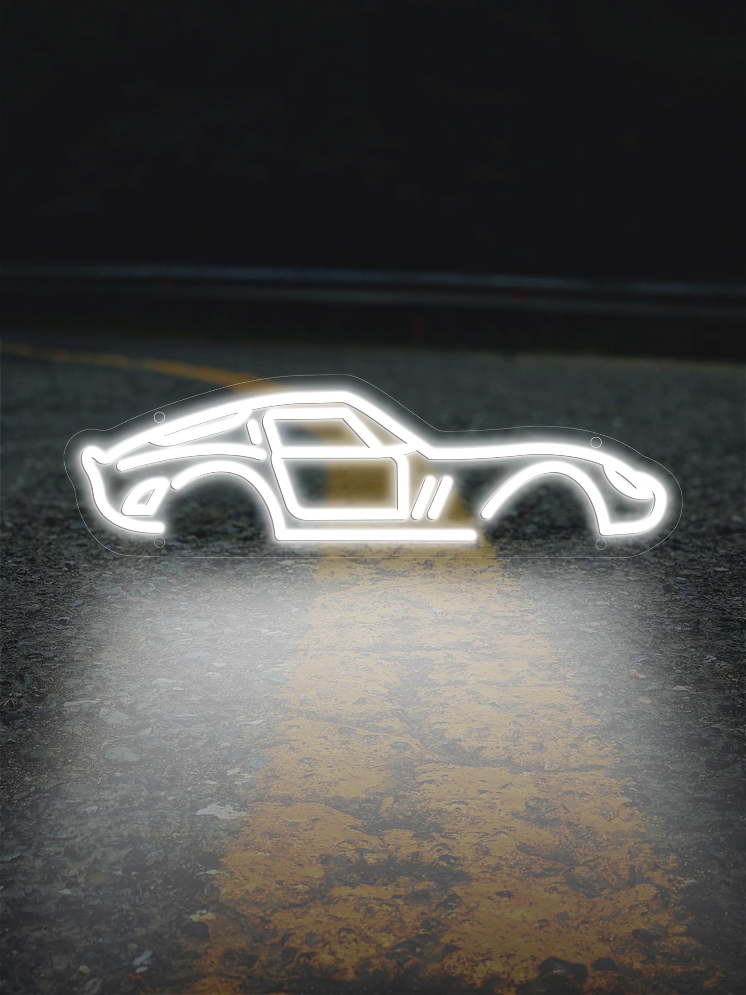 Ferrari GTO LED neon Sign (profile view) - My LED neon Design