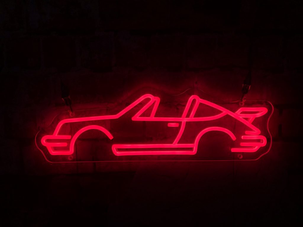 Porsche 911 SC Targa LED neon Sign (profile view) - My LED neon Design