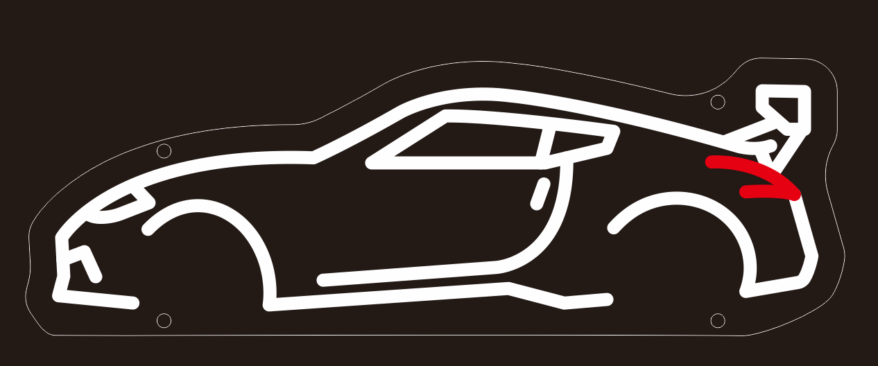 NISSAN 370Z Race LED neon Sign (profile view) - My LED neon Design