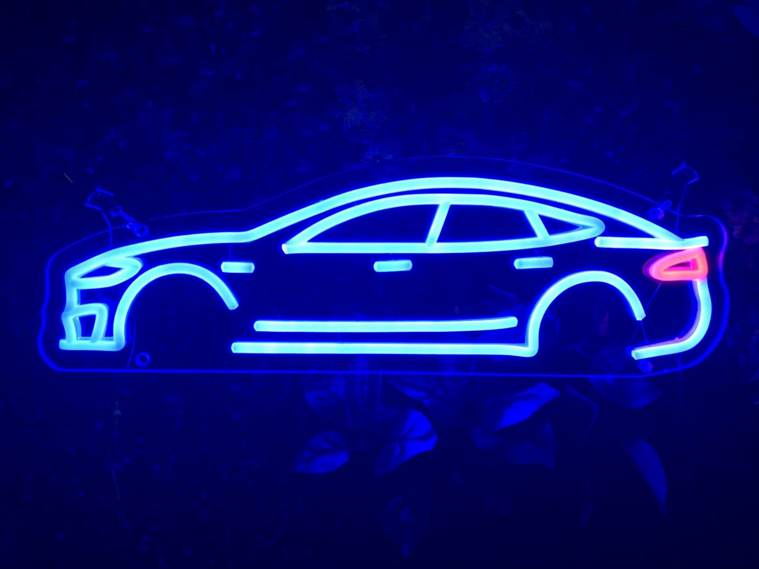 Tesla Model S LED neon Sign (profile view) - My LED neon Design