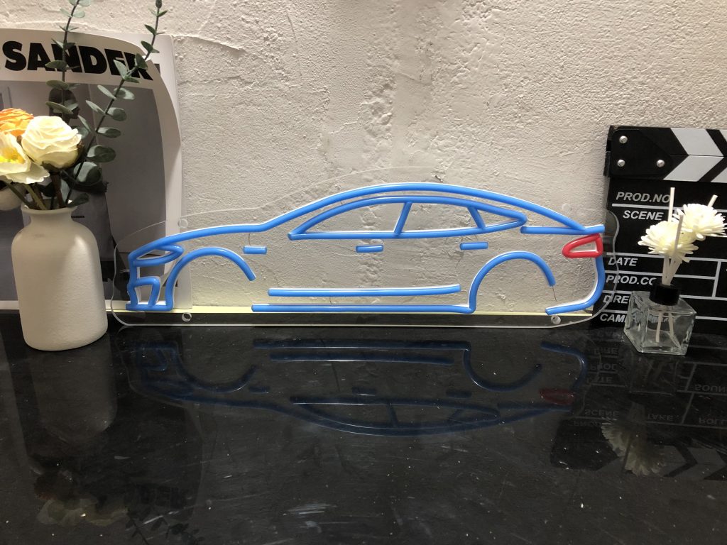 Tesla Model S LED neon Sign (profile view) - My LED neon Design