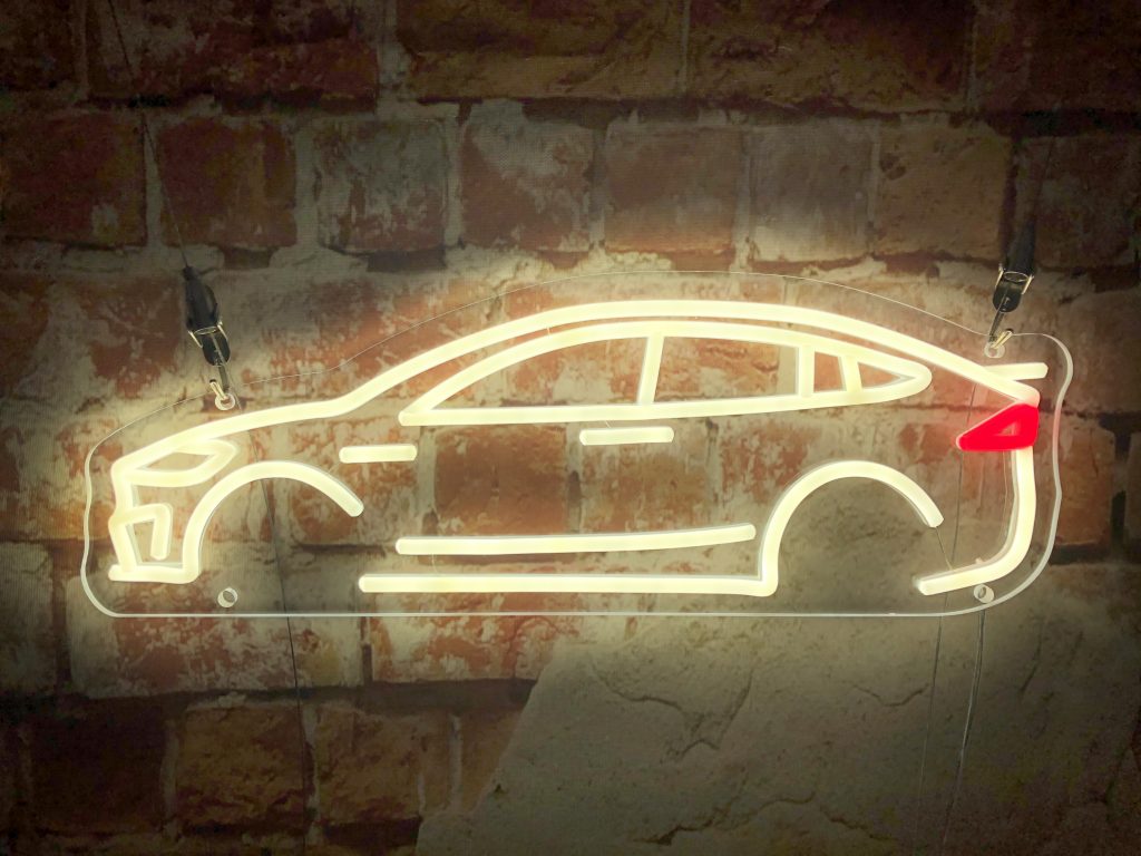 Tesla Model X LED neon Sign (profile view) - My LED neon Design