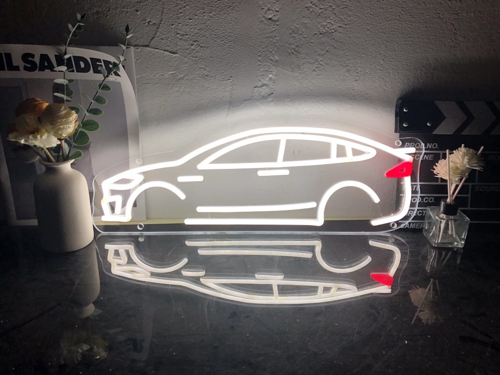 Tesla Model X LED neon Sign (profile view) - My LED neon Design