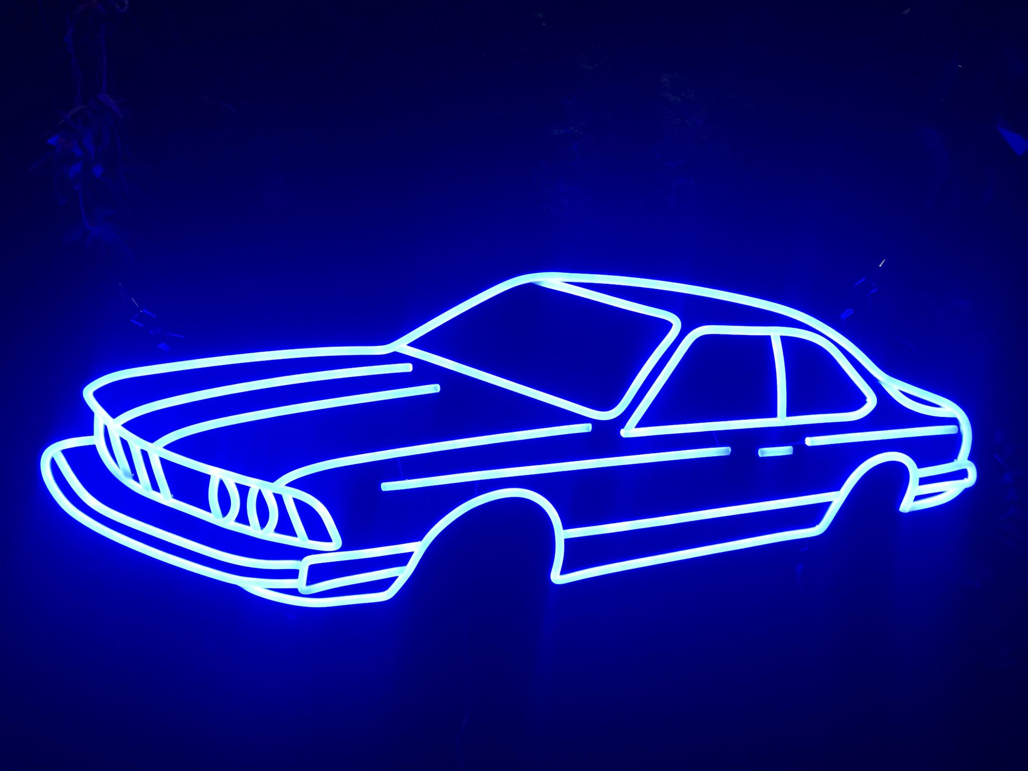 BMW 633Csi (Large) LED neon Sign (3/4 view) - My LED neon Design