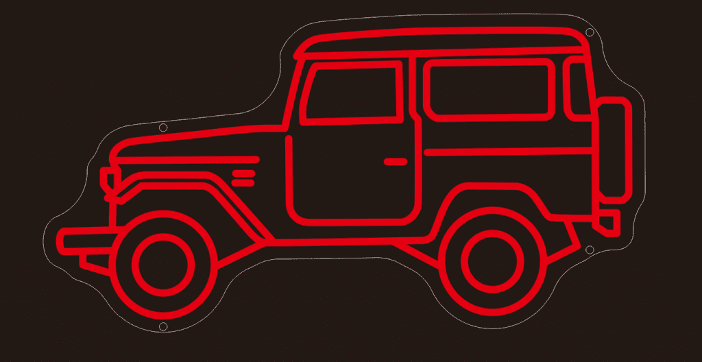 Toyota Land Cruiser 40 series (large) LED neon Sign (profile view) - My ...
