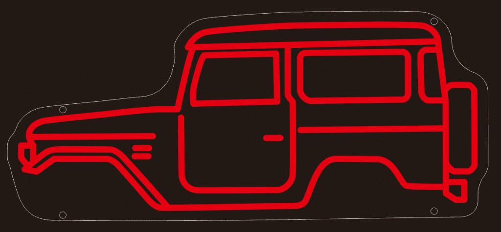 Toyota Land Cruiser 40 series (large) LED neon Sign (profile view) - My ...