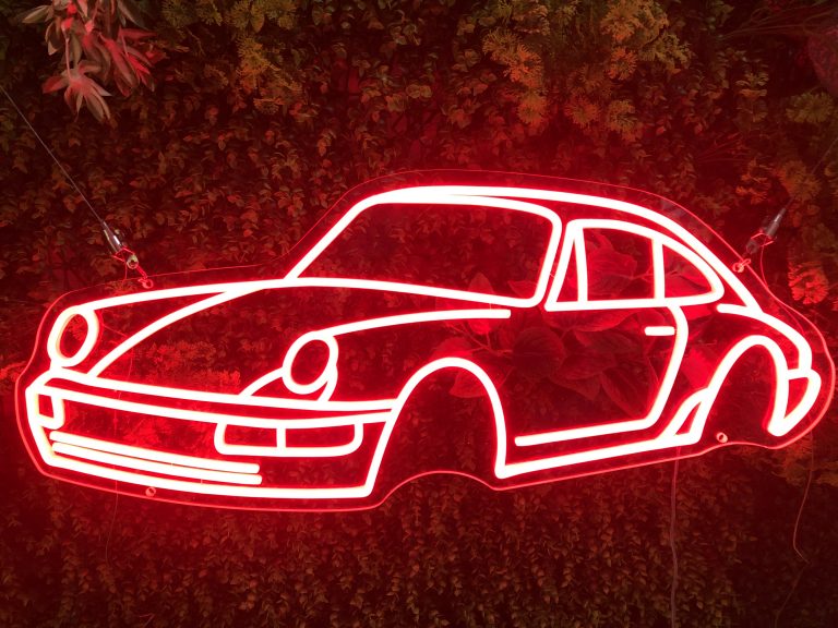 Porsche 911 964 inspired LED neon Sign (3/4 view) - My LED neon Design
