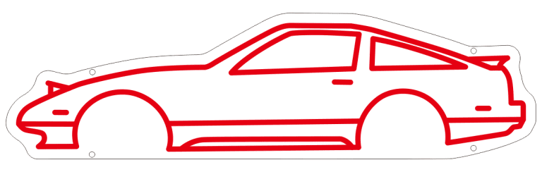 Nissan 1984 300ZX AE LED neon Sign (profile view) - My LED neon Design