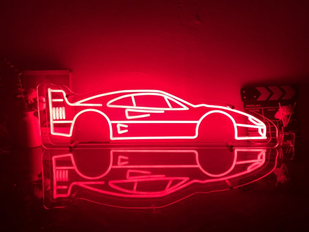 Ferrari F40 LED neon Sign (profile view) - My LED neon Design
