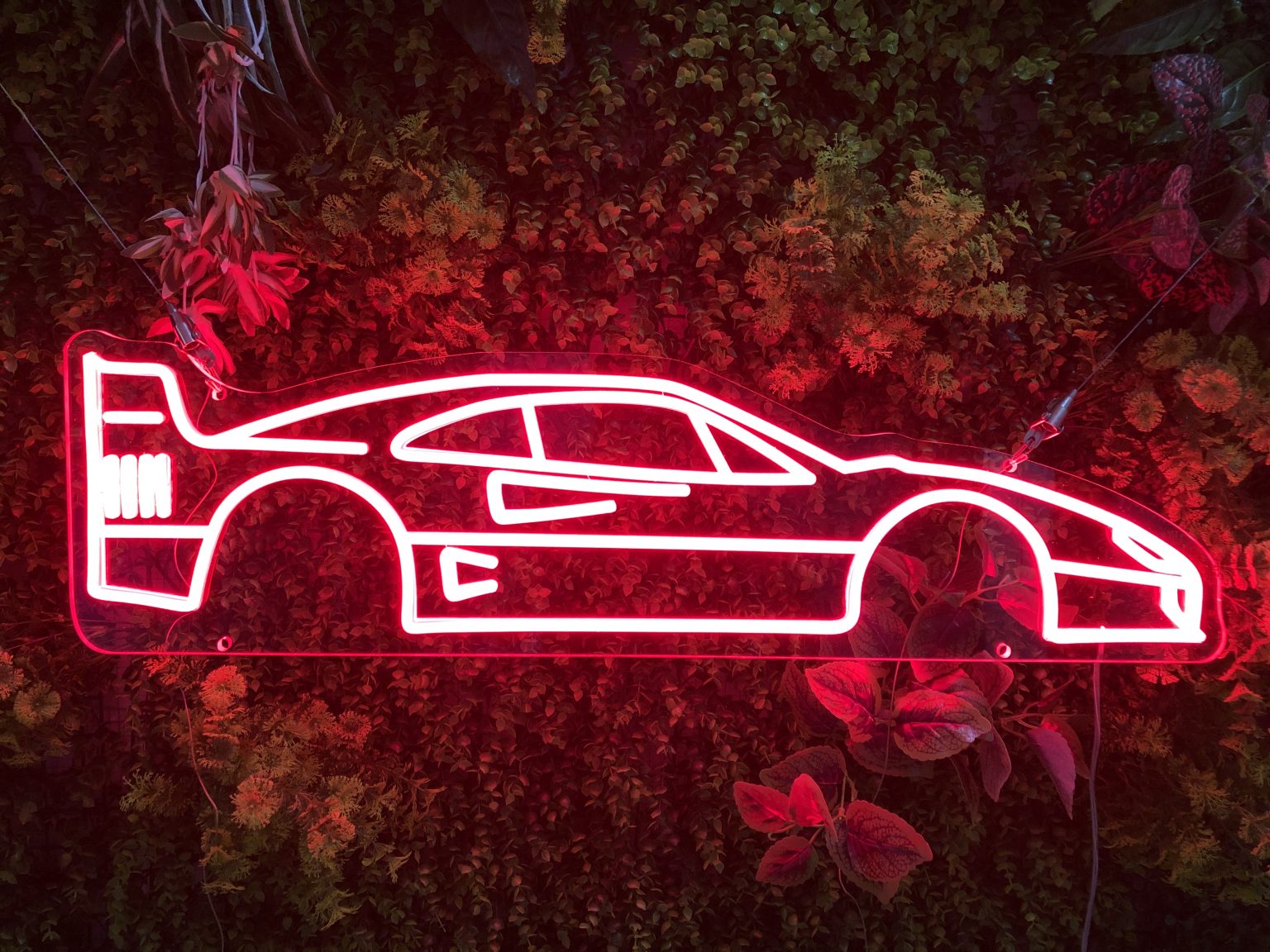 Ferrari F40 LED neon Sign (profile view) - My LED neon Design