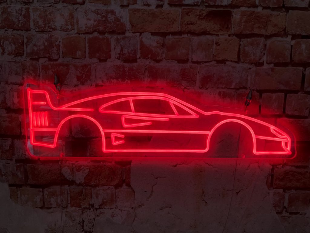 Ferrari F40 LED neon Sign (profile view) - My LED neon Design